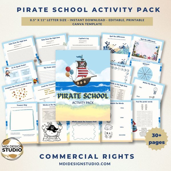 Pirate School Activity Pack – Screen-Free Printable Activities for Kids ...