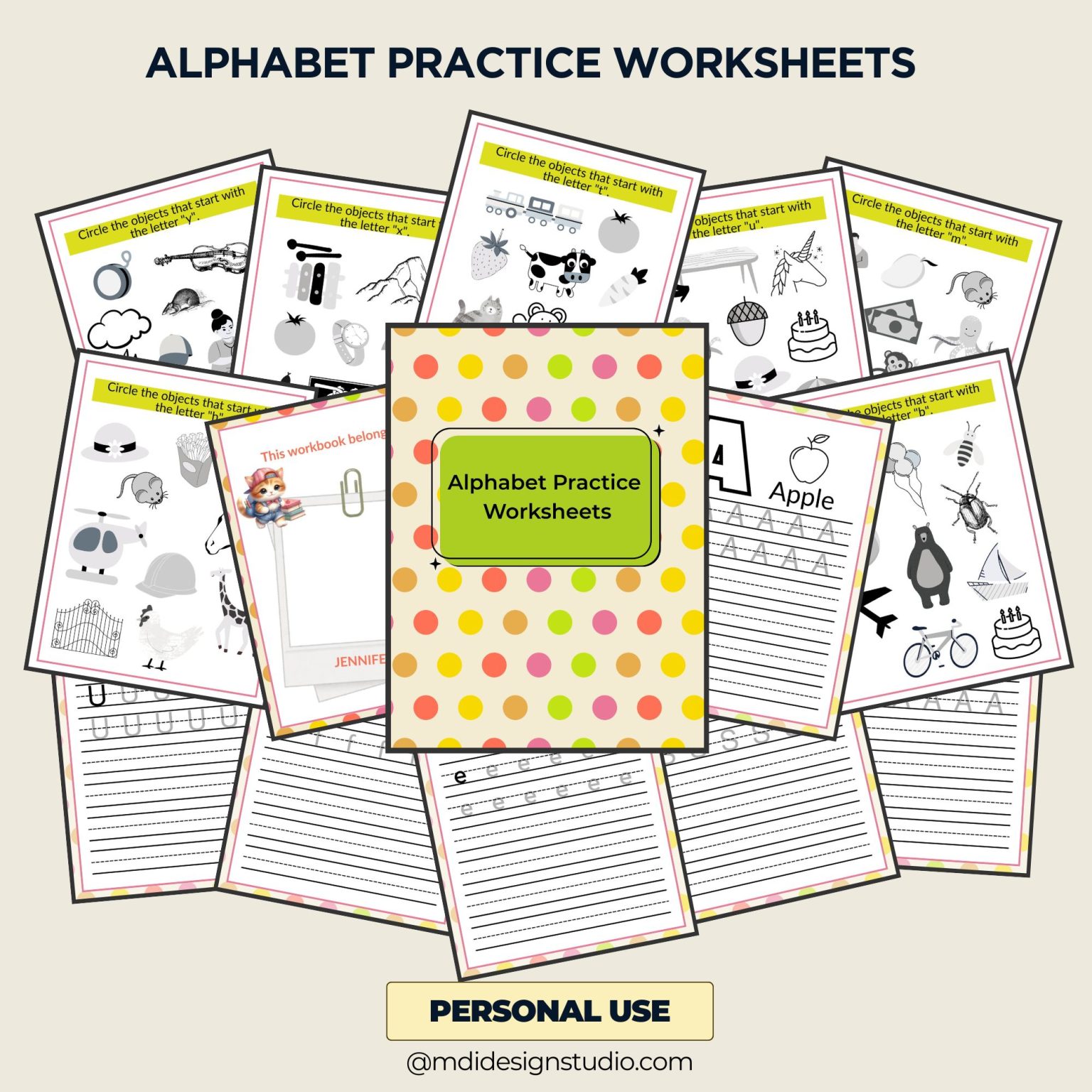 Alphabet Practice Worksheets for Kids